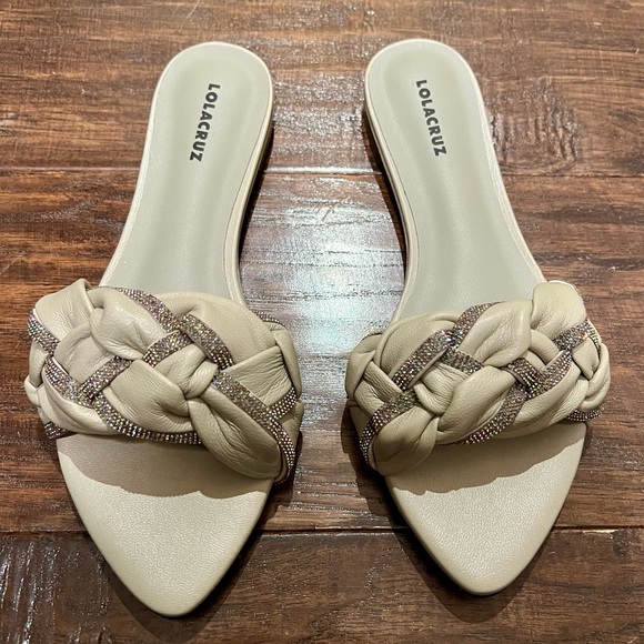 Lola Cruz | Shoes | Lola Cruz Crystal Flats | Poshmark